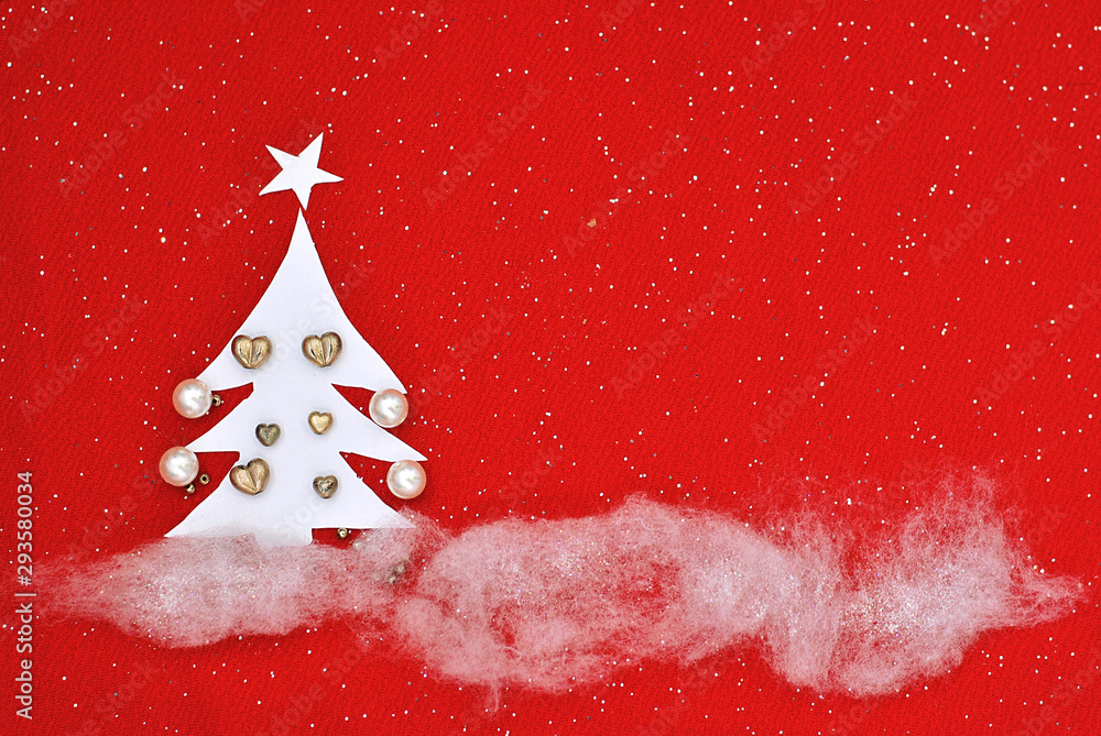 Christmas picture made from manually created handmade elements ...