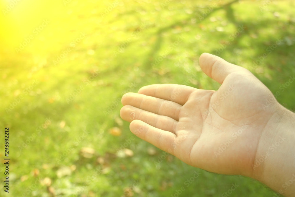 empty man hands begging asking for money, help me, reaching out and ...