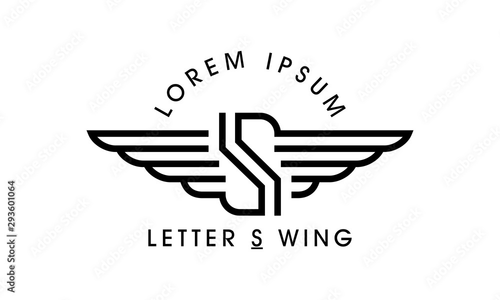 Letter S Wing Stock Vector | Adobe Stock