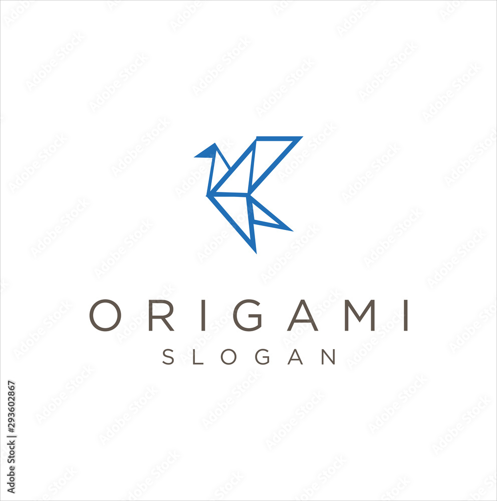 Origami bird Logo filled outline icon, line vector sign, linear ...