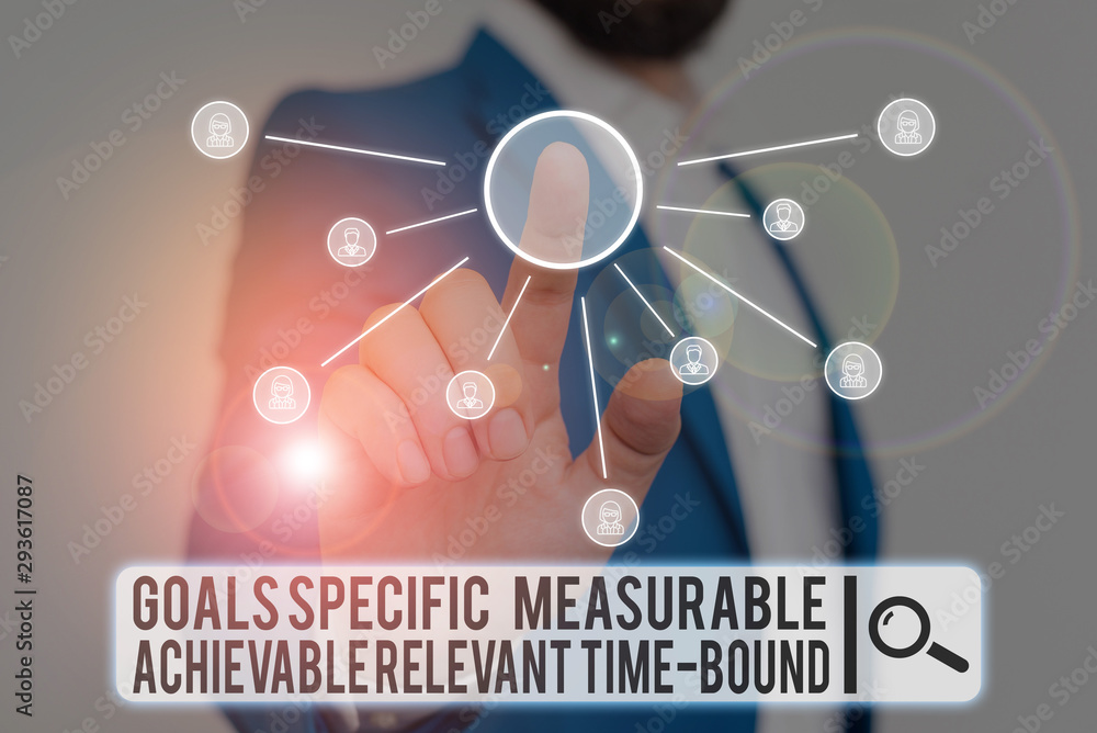 Writing note showing Goals Specif Measureable AC. Business concept for ...