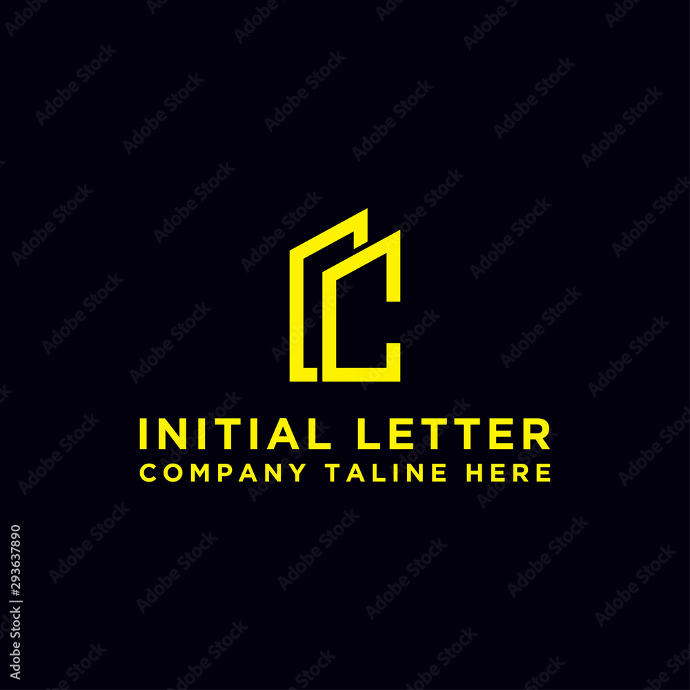 Initial concept of the CC logo with a building template vector for ...