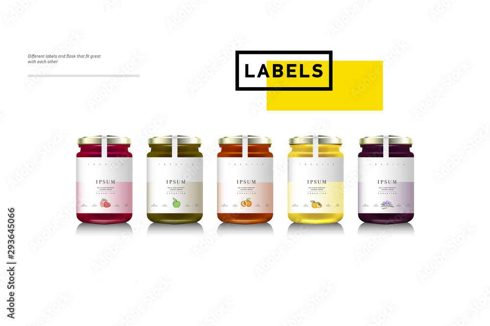 Glass jars with with jam, configure or honey. Vector illustration ...