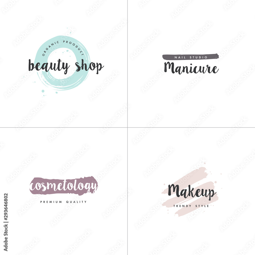 Vector set of emblems, badges and logo design templates for beauty ...