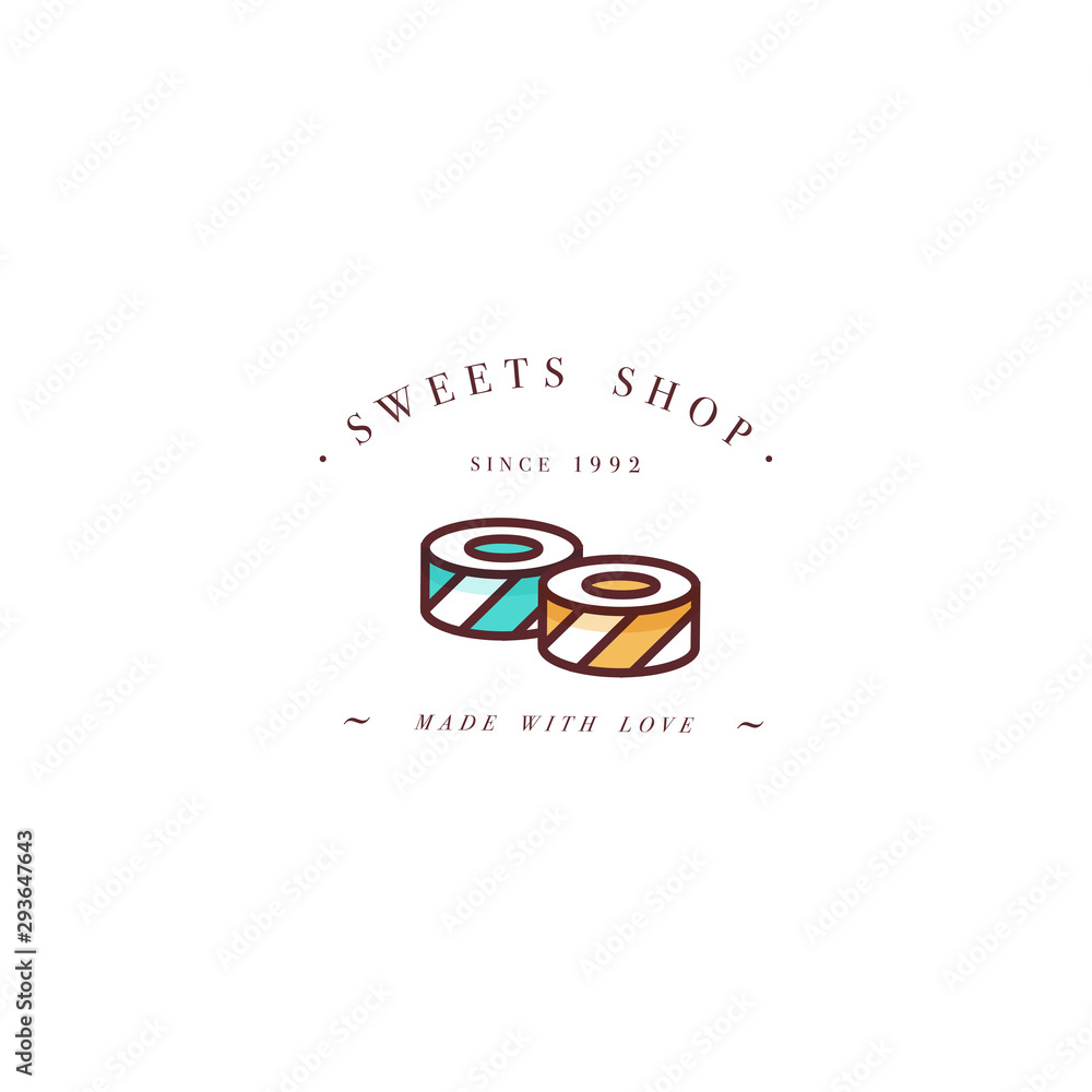 Vector design colorful template logo or emblem - sprinkles caramel ...