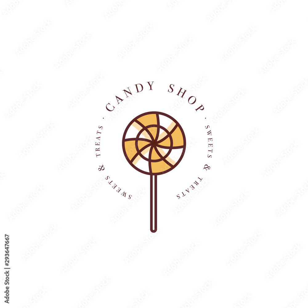 Vector design colorful template logo or emblem - lollipop with ...
