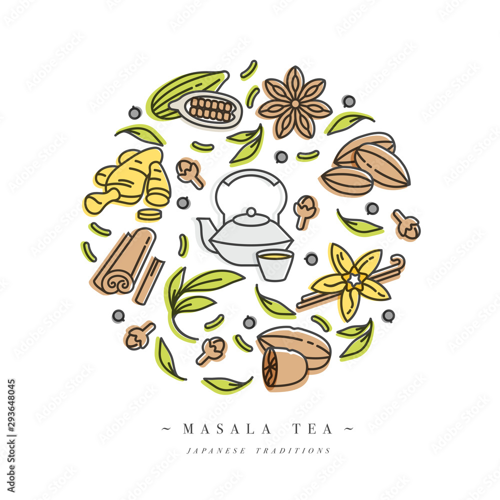 Vector set design colorful templates icon and emblems - organic herbs ...