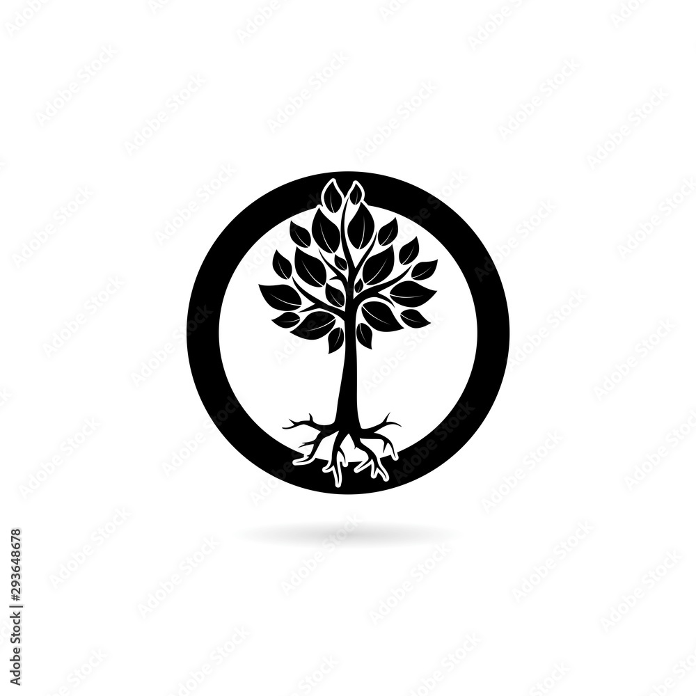 Editable simple illustration of a tree and its roots Stock Illustration ...
