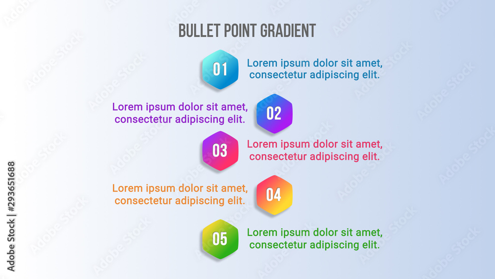 Bullet Point Gradient Stock Template | Adobe Stock