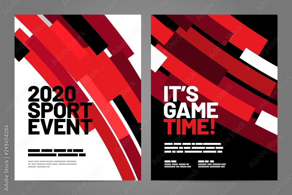 Template design with flying shapes for sport event, invitation, awards ...