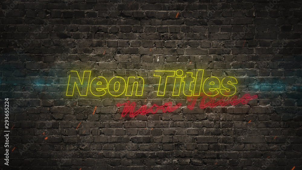 Simple Neon Titles Stock Template | Adobe Stock