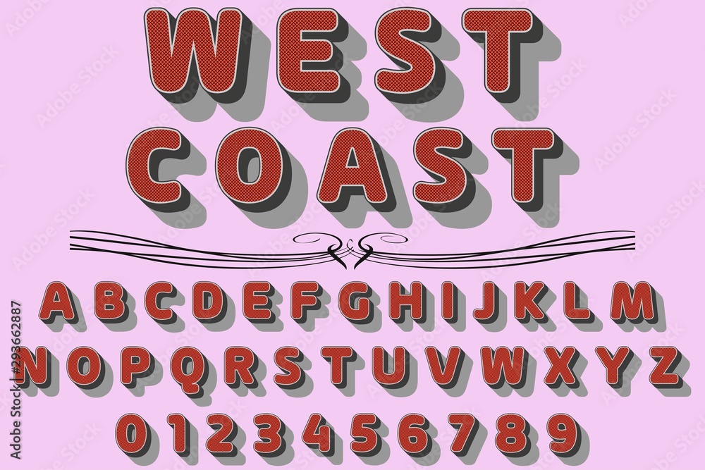 3d abc font handcrafted typeface vector vintage named vintage west ...