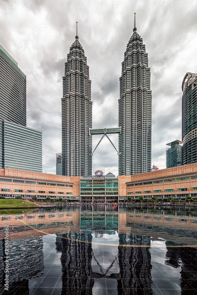Petronas twin towers in KLCC district Kuala Lumpur Stock Photo | Adobe ...