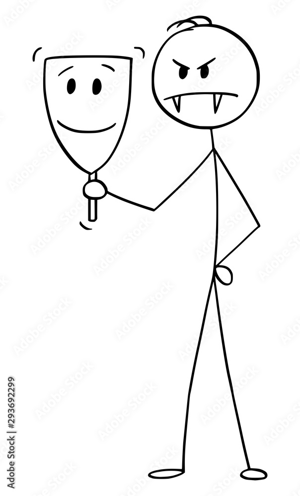 Poster Vector cartoon stick figure drawing conceptual illustration of ...