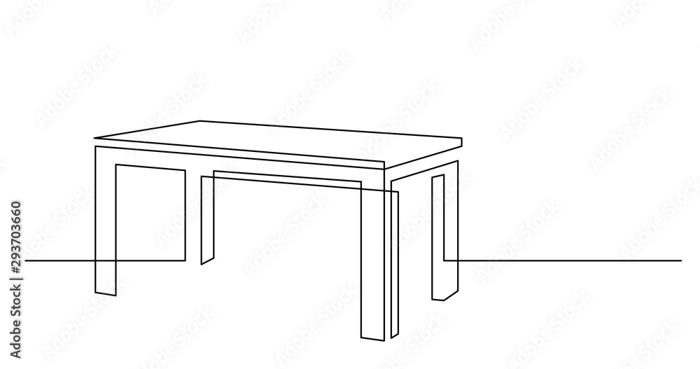 continuous line drawing of modern style coffee table Stock Vector ...