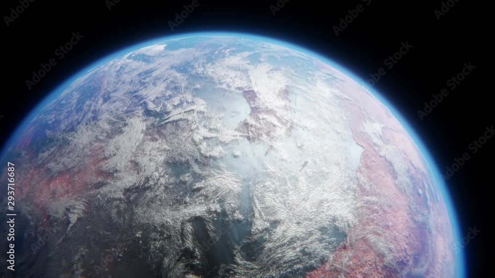 Habitable alien exoplanet with oceans in space 4K (Kepler-442b) Stock 비디오 | Adobe Stock