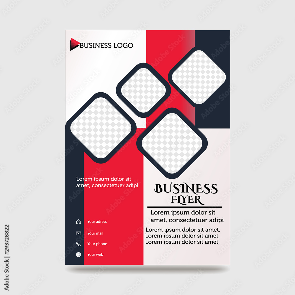 Poster Red Flyer Template Layout Design – Wall Art | UkPosters