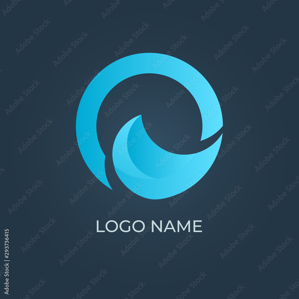 Letter "O" wave logo isolated. Alphabet vector Stock Vector | Adobe Stock