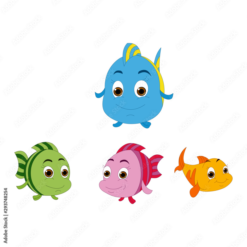 Cute Baby Fish Cartoon