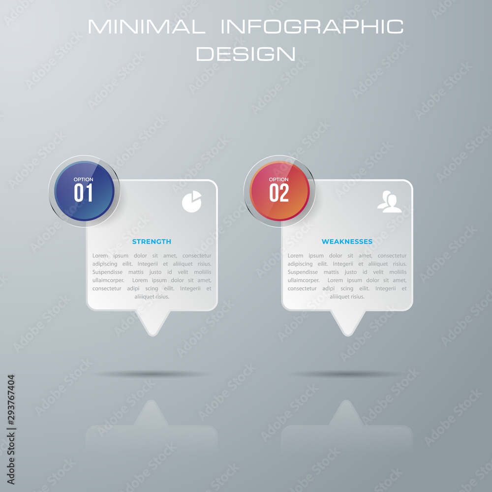 Bubble chat Infographic template with 2 options, workflow, process ...