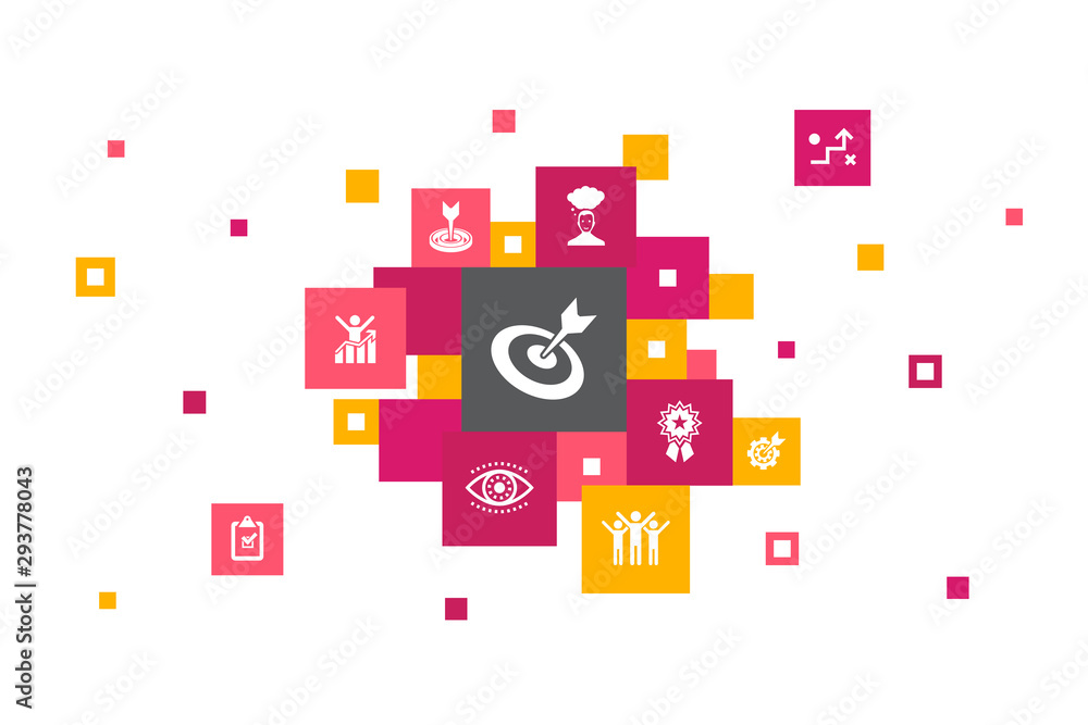 goal Infographic 10 steps bubble design.target, wish, task, goal ...