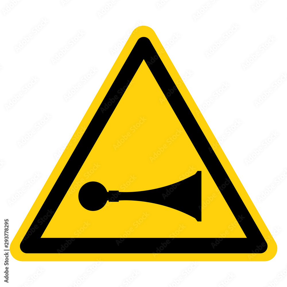 Warning Sound Horn Symbol Sign,Vector Illustration, Isolated On White ...