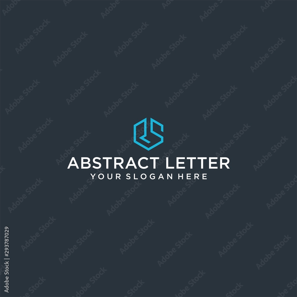 the creative design lines the RS hexagon shape and the cube logo with ...