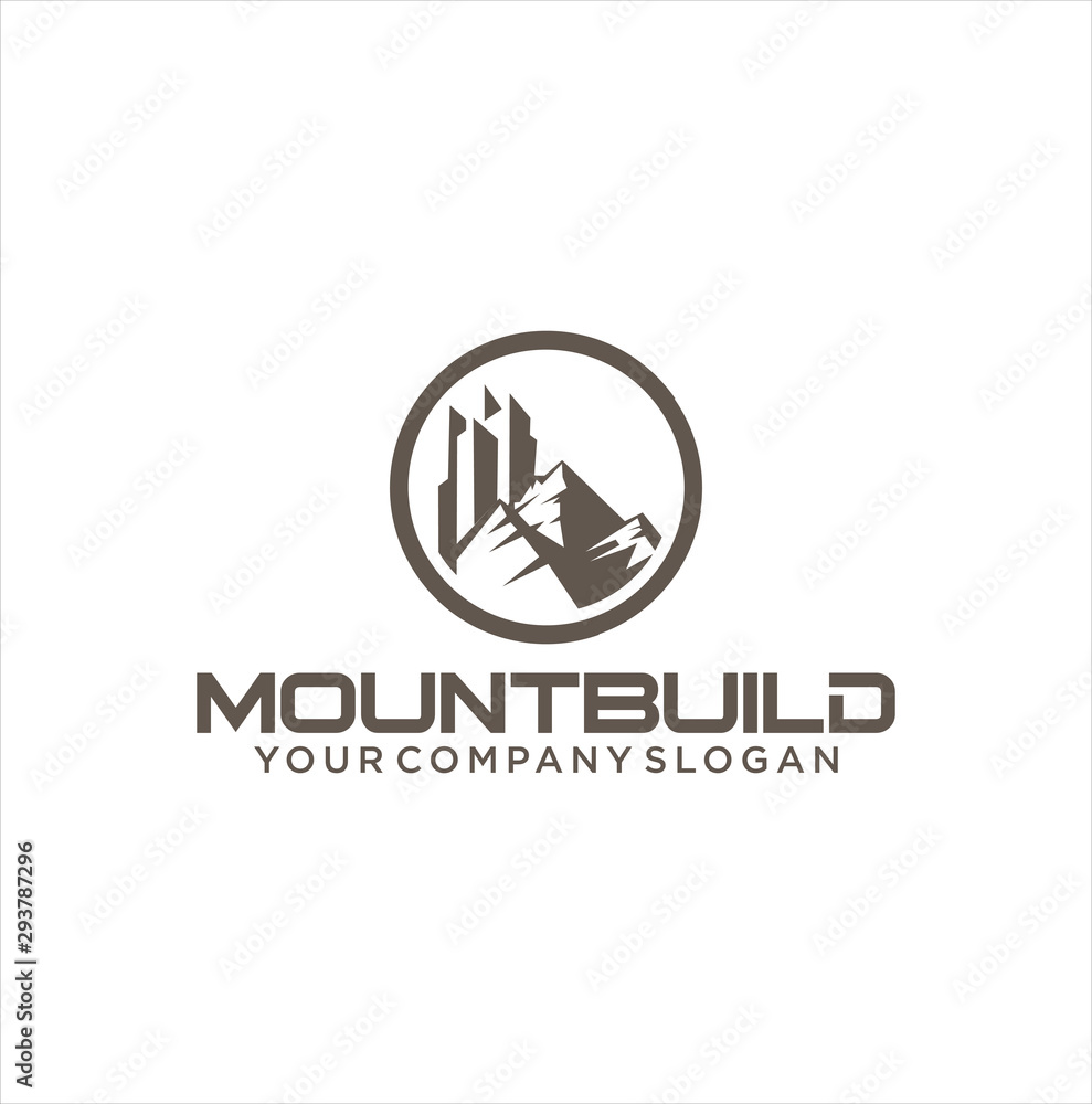 Building mountain logo vector . Mountain City Logo, Architecture ...
