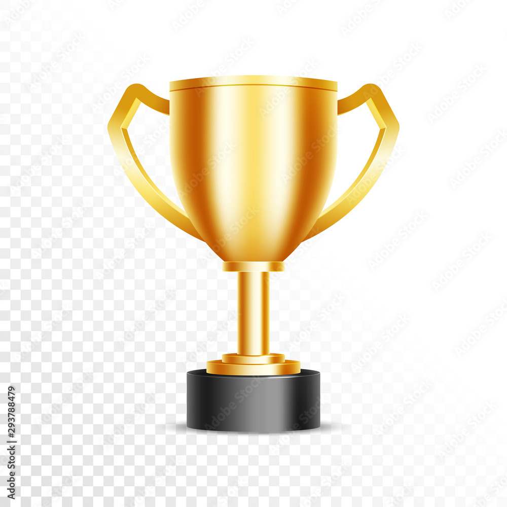 Golden shiny cricket winning trophy on PNG background. Stock Vector ...