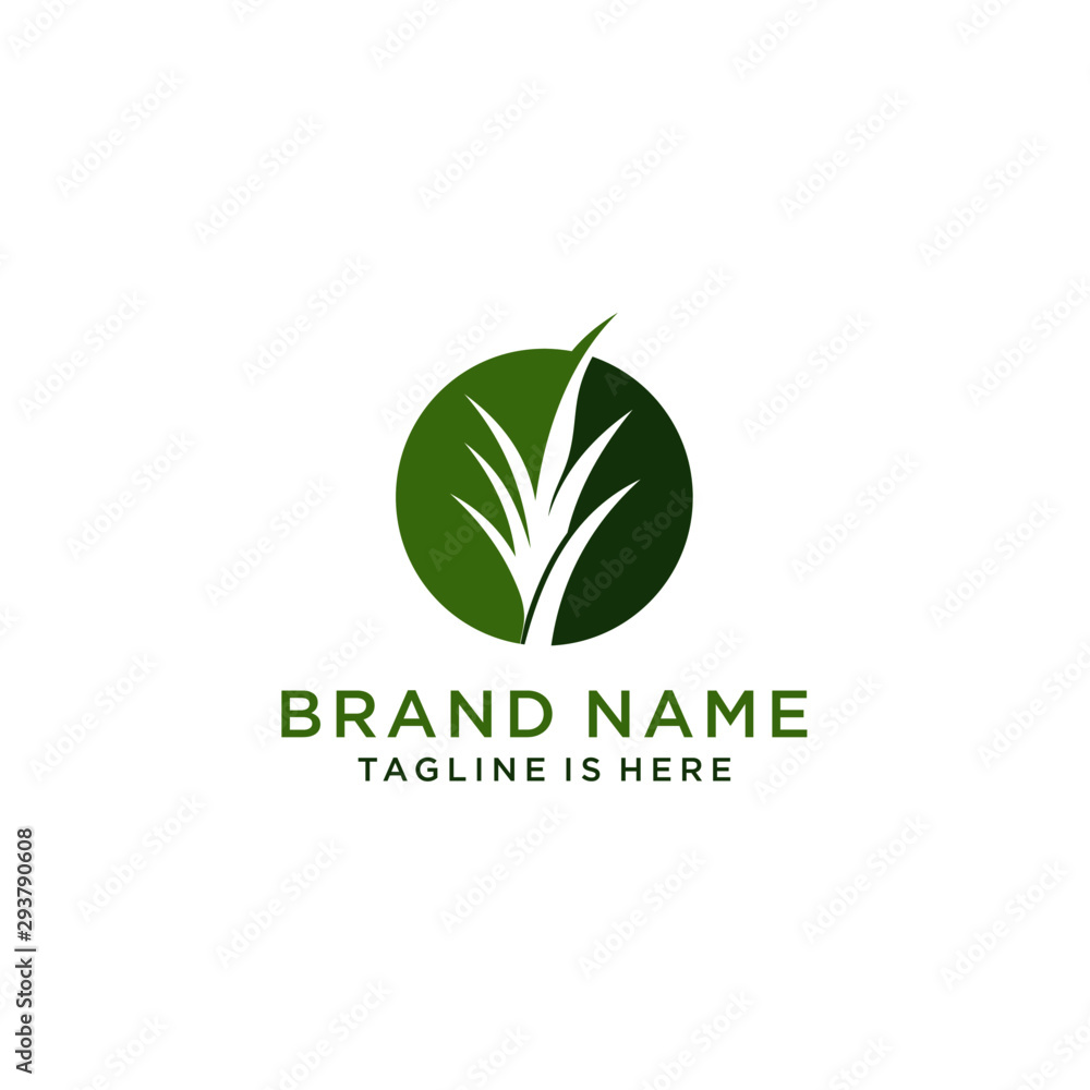 Grass logo design template Stock Vector | Adobe Stock