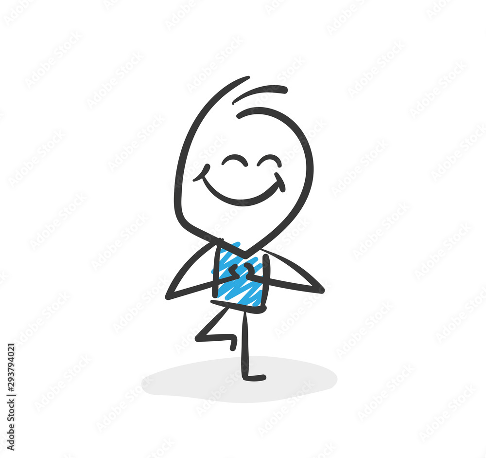 Stickman Blue: Healthy, Yoga. (Nr. 79) Stock Vector | Adobe Stock