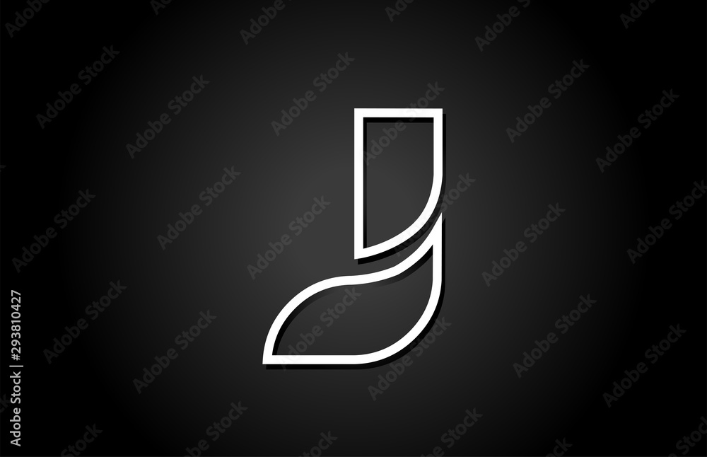 line black and white J letter logo alphabet for icon Stock Vector ...
