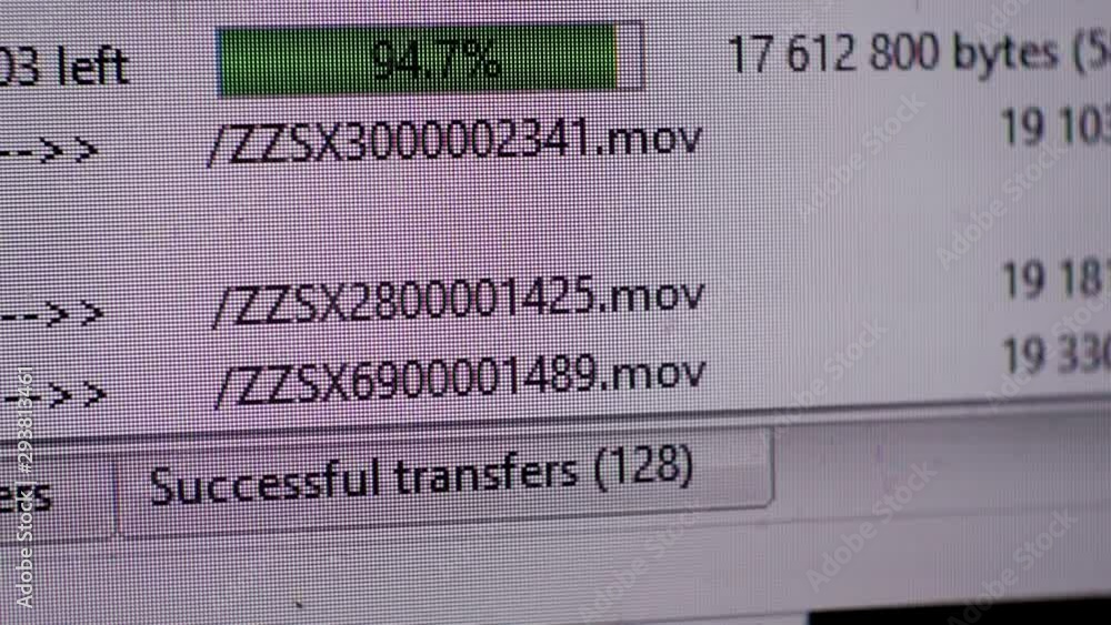 screen of a modern computer on which the loading or unloading of files ...