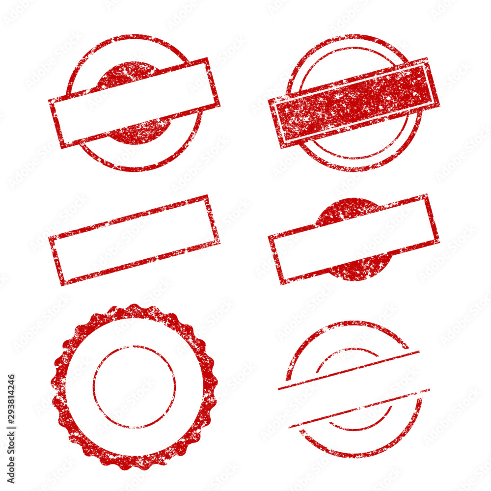 Vector Stamp without text. Set of Stamps. Red Stamps. Grunge Rubber ...