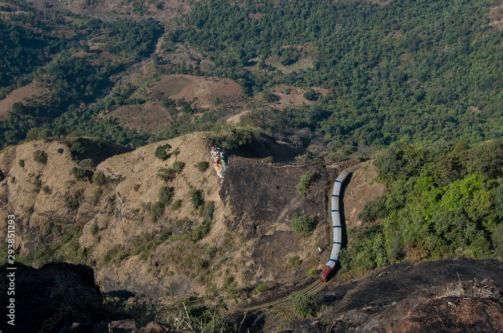 Toy Train in the valley at Matheran Hill station,Thane,Maharashtra ...