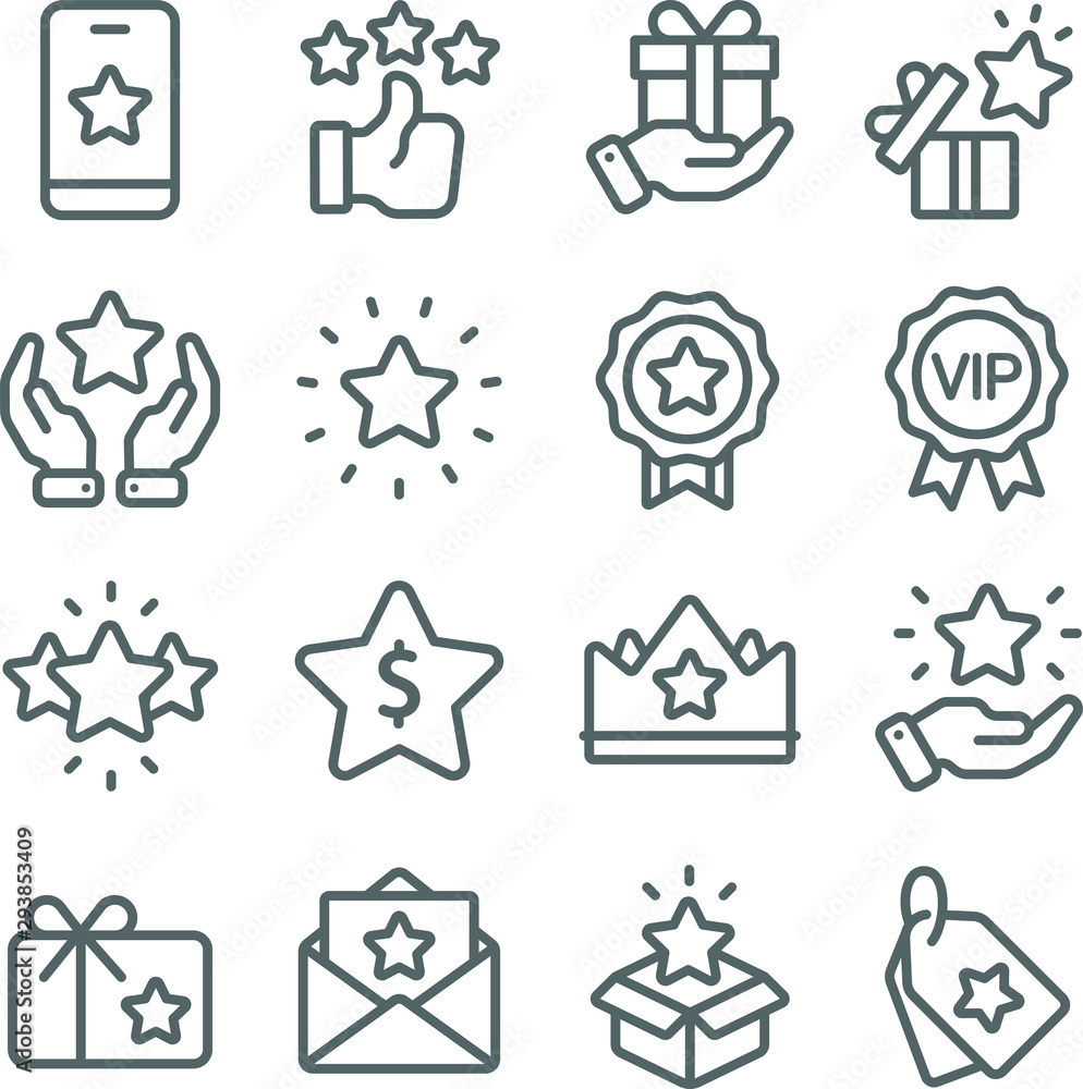 Loyalty Program icons set vector illustration. Contains such icon as ...