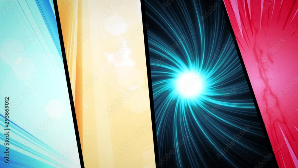 Comic Book Action Layout Background With Power Fx/ 4k animation of a ...