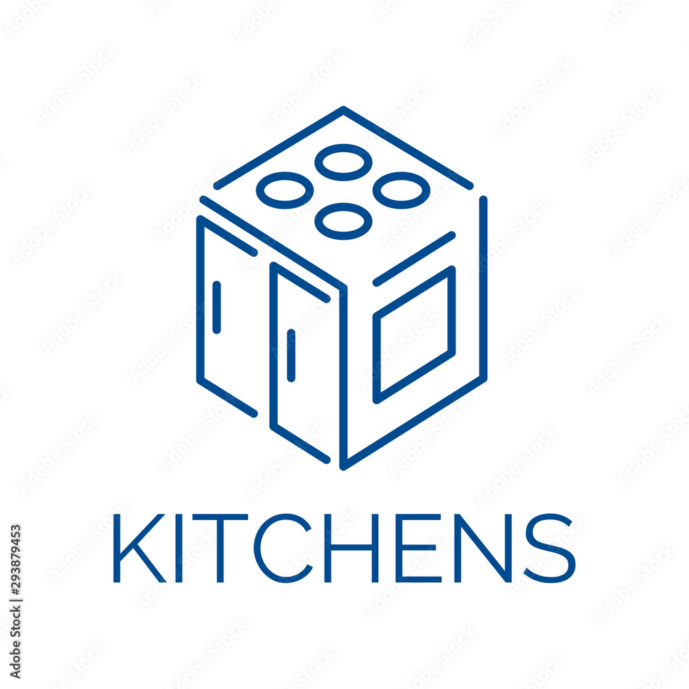 Vector logo of kitchen furniture, kitchen production Stock Vector ...
