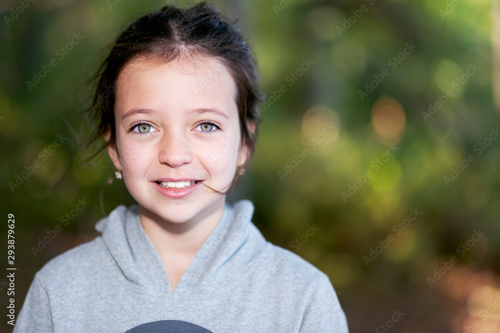 9 years old girl portrait Stock Photo | Adobe Stock