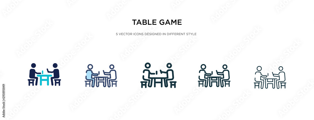 table game icon in different style vector illustration. two colored and ...
