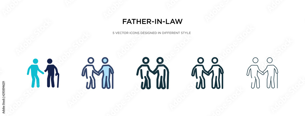 father-in-law icon in different style vector illustration. two colored ...