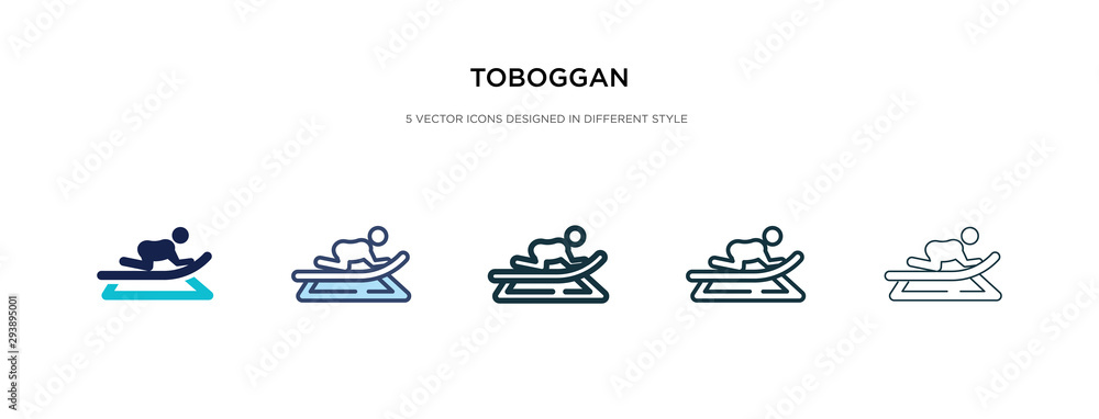 toboggan icon in different style vector illustration. two colored and ...