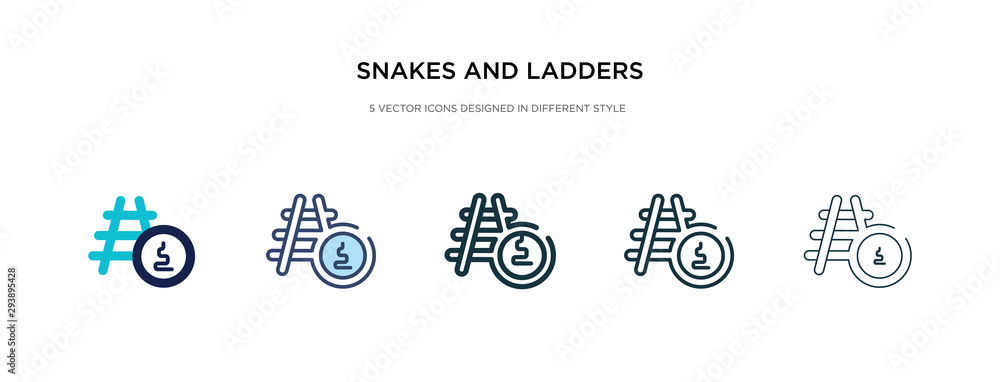 snakes and ladders icon in different style vector illustration. two ...