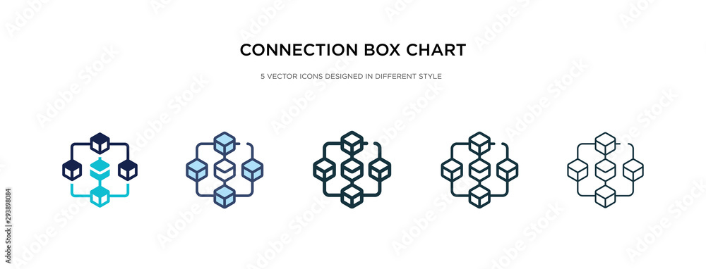 Vetor de connection box chart icon in different style vector ... Vetor de connection box chart icon in different style vector ...