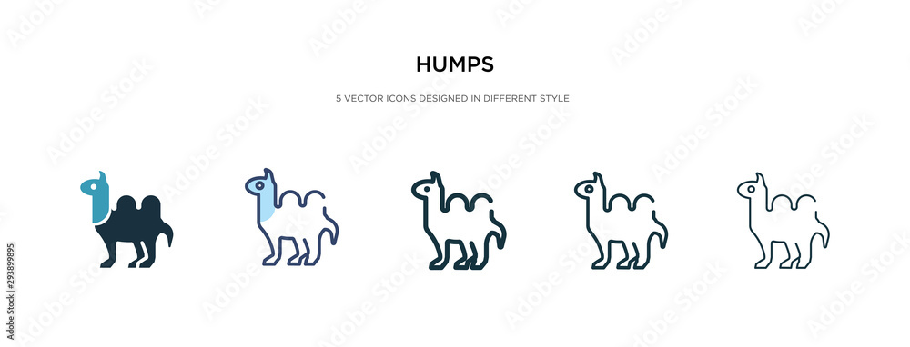 humps icon in different style vector illustration. two colored and ...