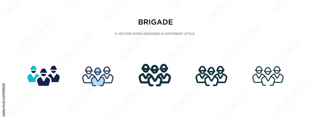 brigade icon in different style vector illustration. two colored and ...