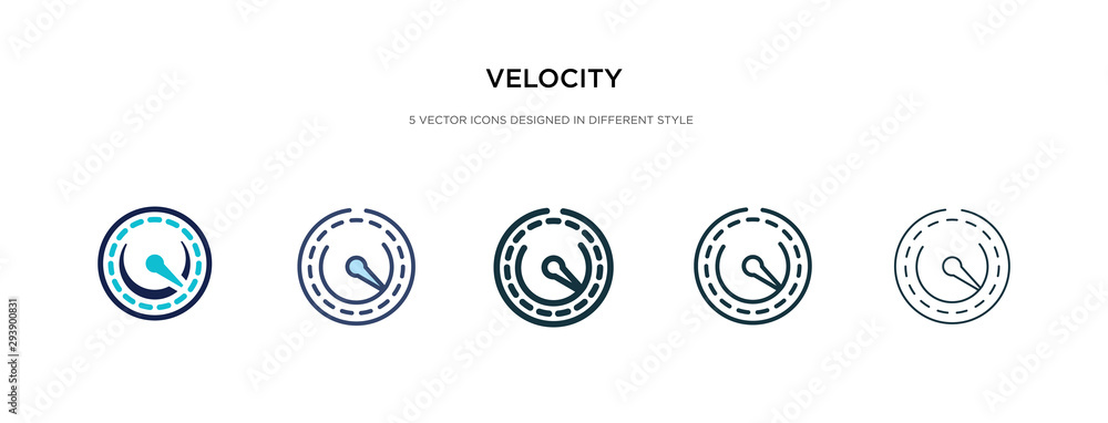 velocity icon in different style vector illustration. two colored and ...