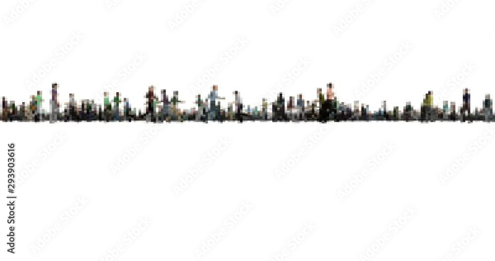 Running people pixel art animation. Walking commuters 8 bit footage ...
