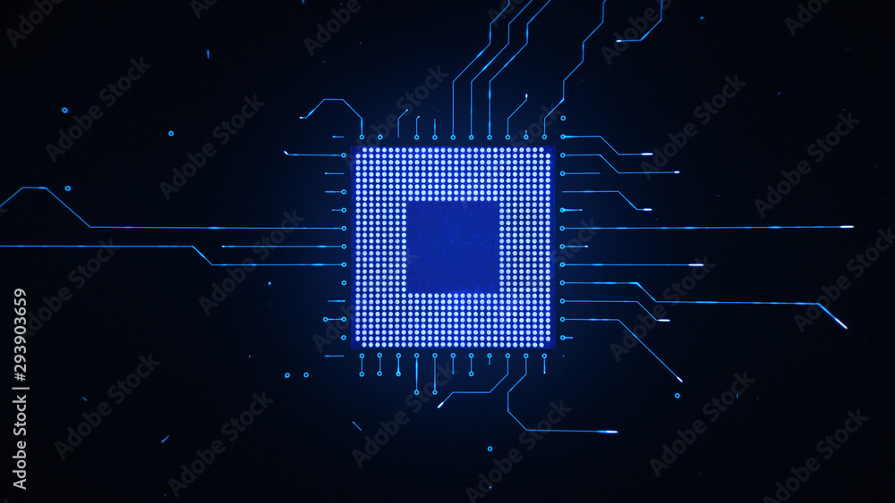 Microchip CPU Processor Turning On Stock Photo | Adobe Stock