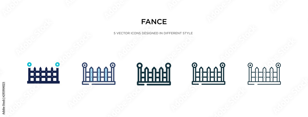 fance icon in different style vector illustration. two colored and ...